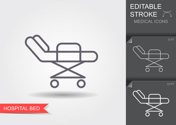 Patient laying on hospital bed sick person icon Vector Image