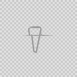 Clip set realistic paperclip attach office metal Vector Image