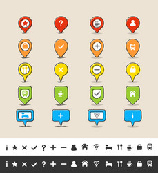 Folded city map with gps pin icons and markers Vector Image