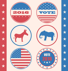 Vote election campaign badge button retro Vector Image
