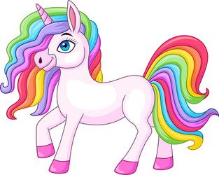 Cartoon rainbow unicorn horse Royalty Free Vector Image