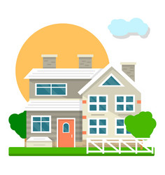 Modern buildings living houses villa townhouse Vector Image
