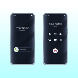 Phone call screen interface Royalty Free Vector Image