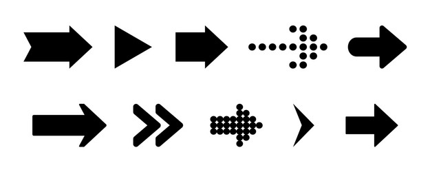 Arrow icon set Royalty Free Vector Image - VectorStock