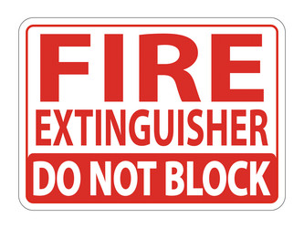 Fire extinguisher do not block sign on white Vector Image