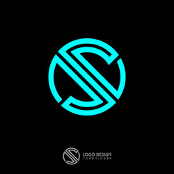 Letter s line art typography logo design Vector Image