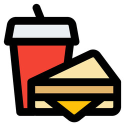 Appetizing combo of soft drink and sandwich Vector Image