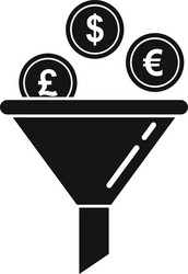 Credit money funnel icon outline style Royalty Free Vector