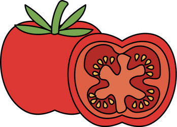 Fresh tomato slide healthy food Royalty Free Vector Image