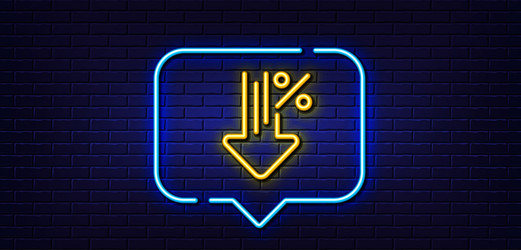Low percent line icon discount sign decrease Vector Image