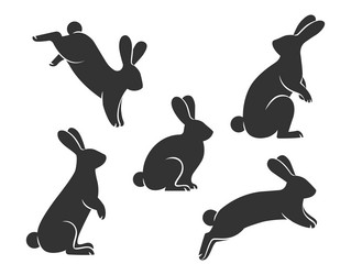 Hopping Bunny Silhouette