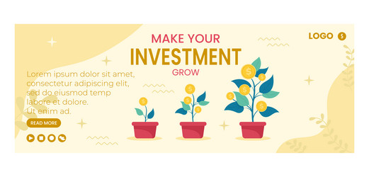Business investment cover template flat design Vector Image
