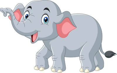 Cartoon elephant isolated on white background Vector Image