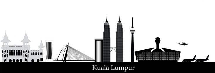 Kl city skyline Royalty Free Vector Image - VectorStock
