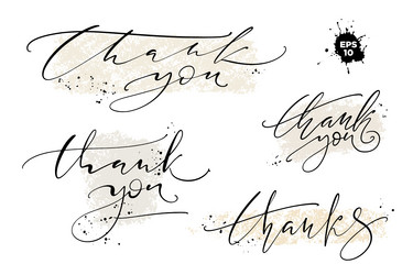 Thank you horizontal card hand drawn Royalty Free Vector