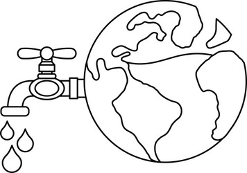 World planet earth with water faucet open Vector Image