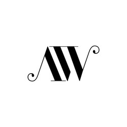 Aw initials logo design initial letter Royalty Free Vector
