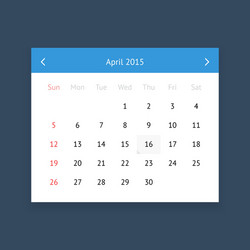 2015 calendar template Royalty Free Vector Image