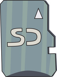 Cartoon image of memory card Royalty Free Vector Image