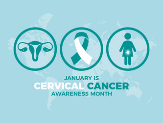 Cervical cancer awareness month poster Royalty Free Vector