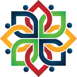 Flower connection team work Royalty Free Vector Image