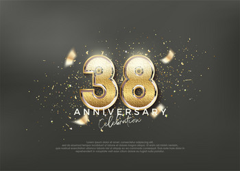 Silver metallic number 38th luxurious and elegant Vector Image