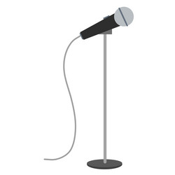 Microphone gray mic on stand Royalty Free Vector Image