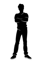 Men Silhouette Cross Arm Vector Images (56)