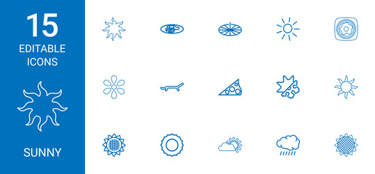 7 sunny icons Royalty Free Vector Image - VectorStock