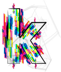 Colorful grunge font letter k Royalty Free Vector Image