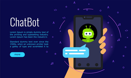 Chatbot header template for website contact us Vector Image