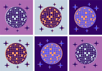 Disco ball background party poster Royalty Free Vector Image