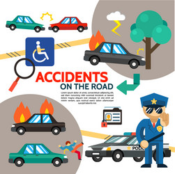 Road safety infographics poster design Royalty Free Vector