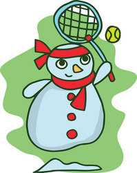 Snowman walking Royalty Free Vector Image - VectorStock