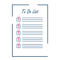 To do list on the pink background Royalty Free Vector Image