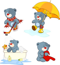 Set clip art of teddy bears Royalty Free Vector Image