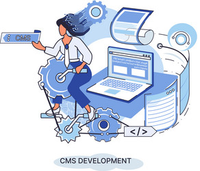 Concept of digital content management system cms Vector Image
