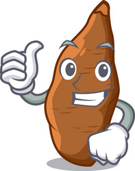 Okay cassava root on the plate cartoon Royalty Free Vector