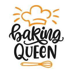 Queen of the kitchen master chef lettering emblem Vector Image
