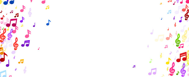 Colorful music notes on white background Vector Image