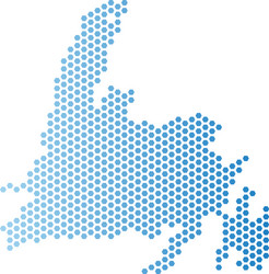 Hex tile newfoundland island map Royalty Free Vector Image