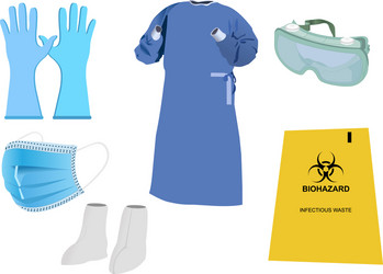 Personal protective equipment ppe kit Royalty Free Vector