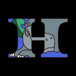 Serif alphabet letter z with doodle zebra Vector Image