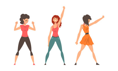 Young woman standing in brave pose feeling Vector Image