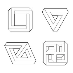 Paradox impossible geometry symbols Royalty Free Vector