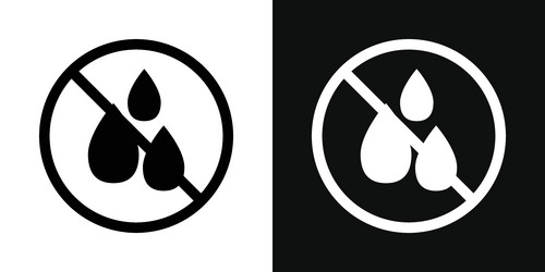 No leakage sign icon set caution against water Vector Image