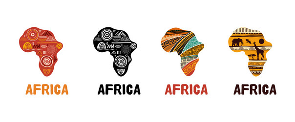 Africa and safari elements icons logo design Vector Image