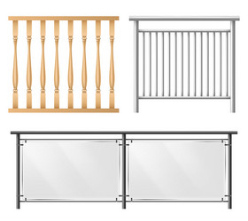 Set balcony railing vintage modern home Royalty Free Vector