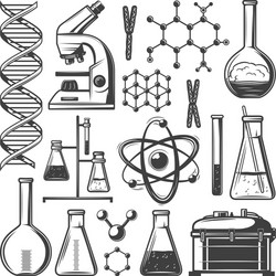 Vintage chemistry lab apparatus engraving Vector Image