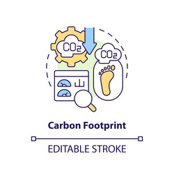 2d carbon footprint concept linear icon Royalty Free Vector